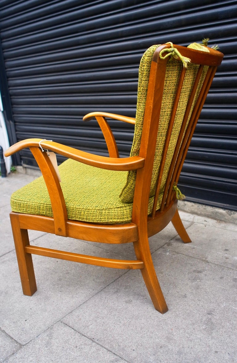 1940s Fritz Hansen Beech Armchair by Soren Hansen Model 1628, Denmark ...
