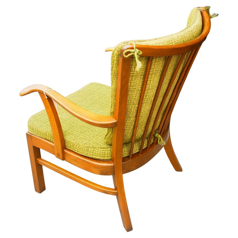 1940s Fritz Hansen Beech Armchair by Soren Hansen Model 1628, Denmark ...