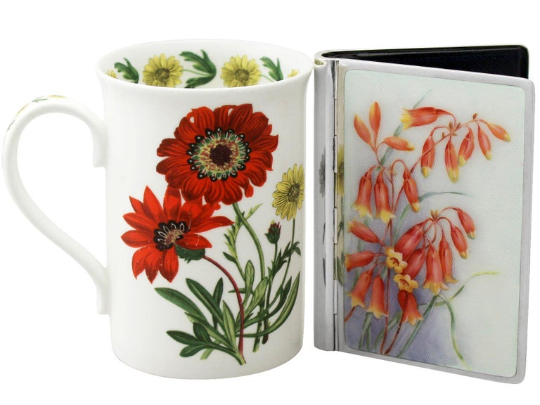 1940s German Silver and Enamel Card Case For Sale at 1stDibs