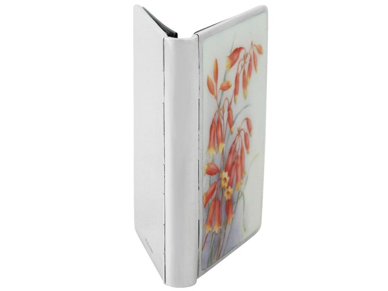 1940s German Silver and Enamel Card Case For Sale at 1stDibs