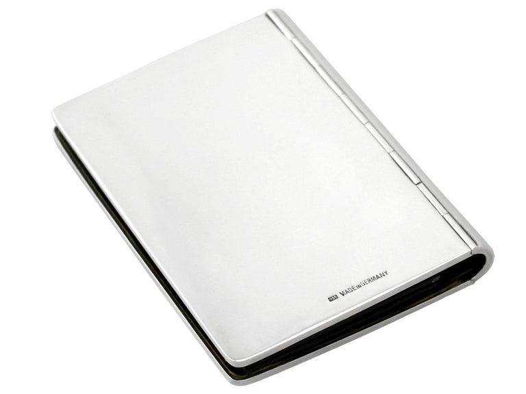 1940s German Silver and Enamel Card Case For Sale at 1stDibs