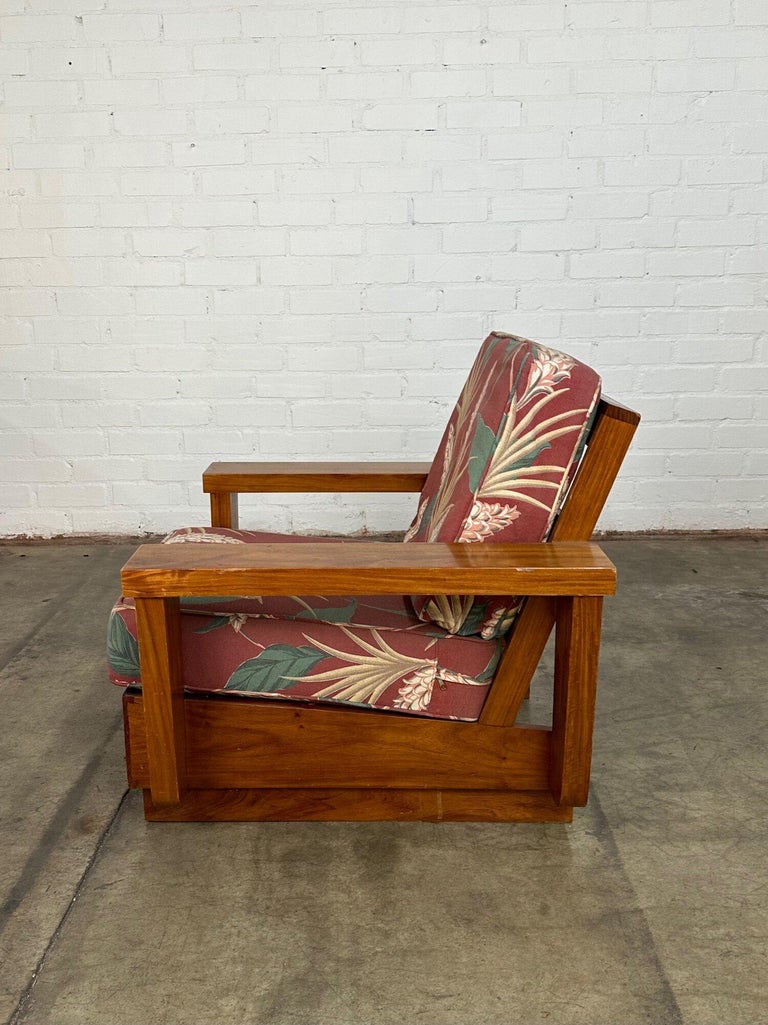 1940s Hawaiian Teak Wood Frame Lounge Chair For Sale at 1stDibs
