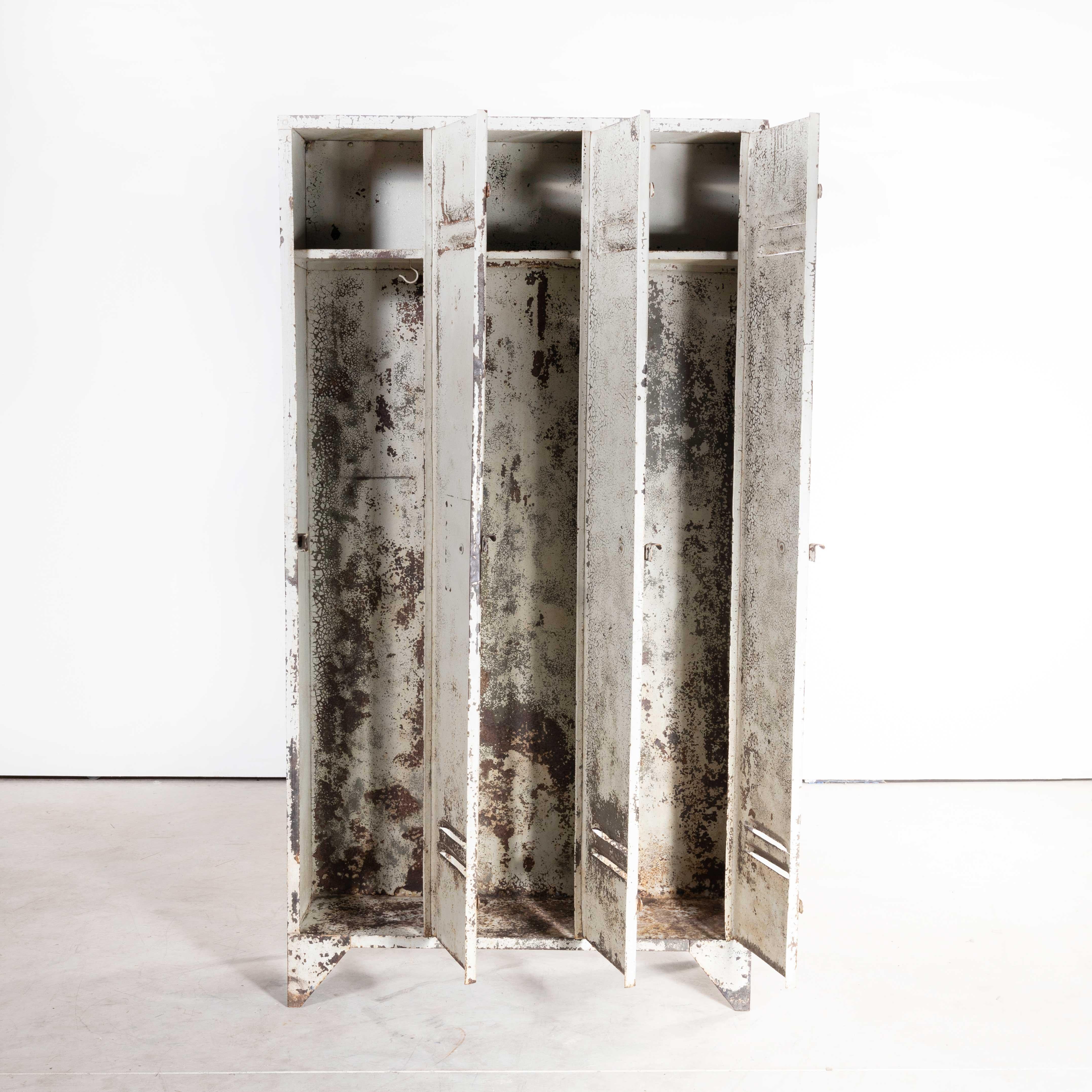 1940s Heavy Duty French Steel Industrial Locker For Sale at 1stDibs