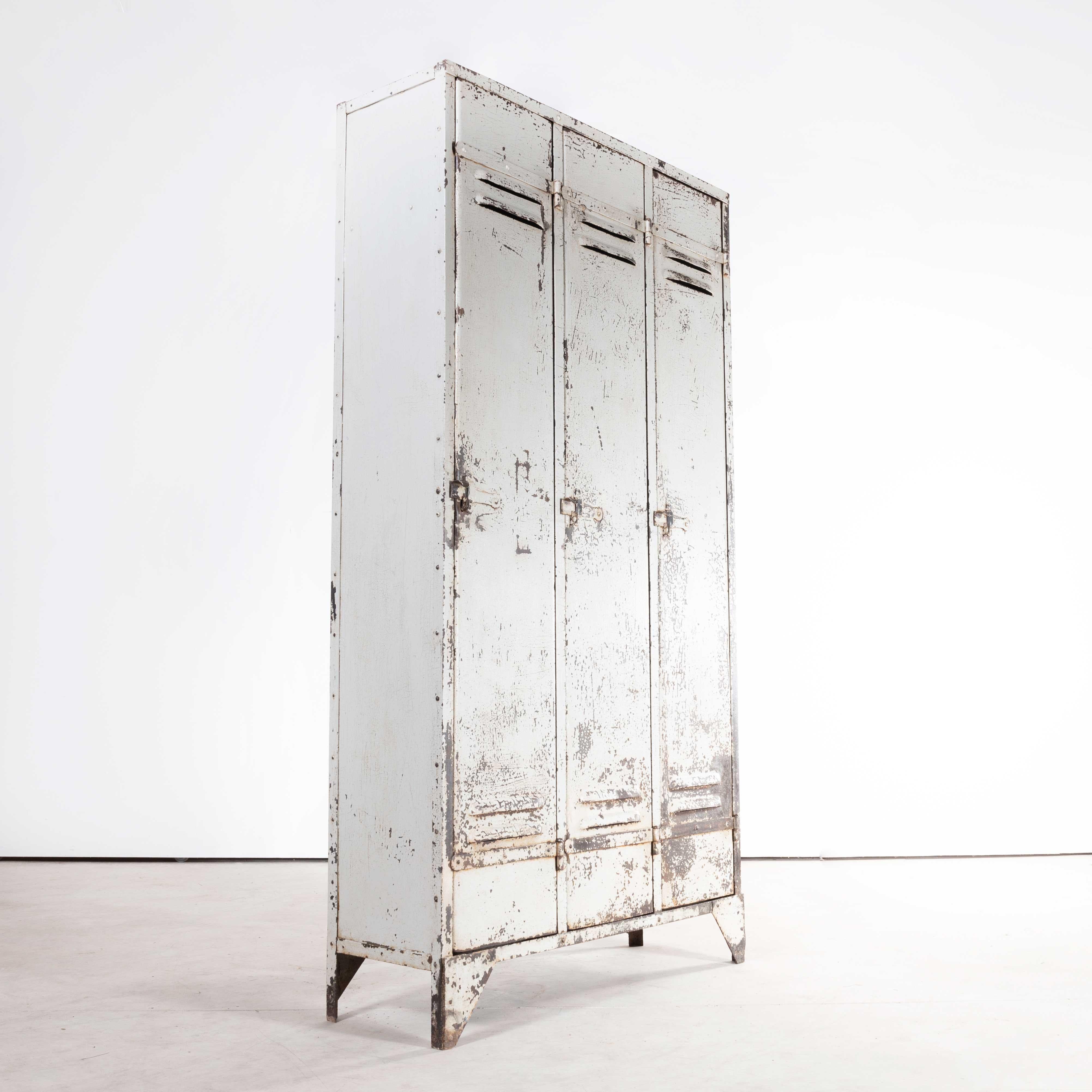 1940s Heavy Duty French Steel Industrial Locker For Sale at 1stDibs