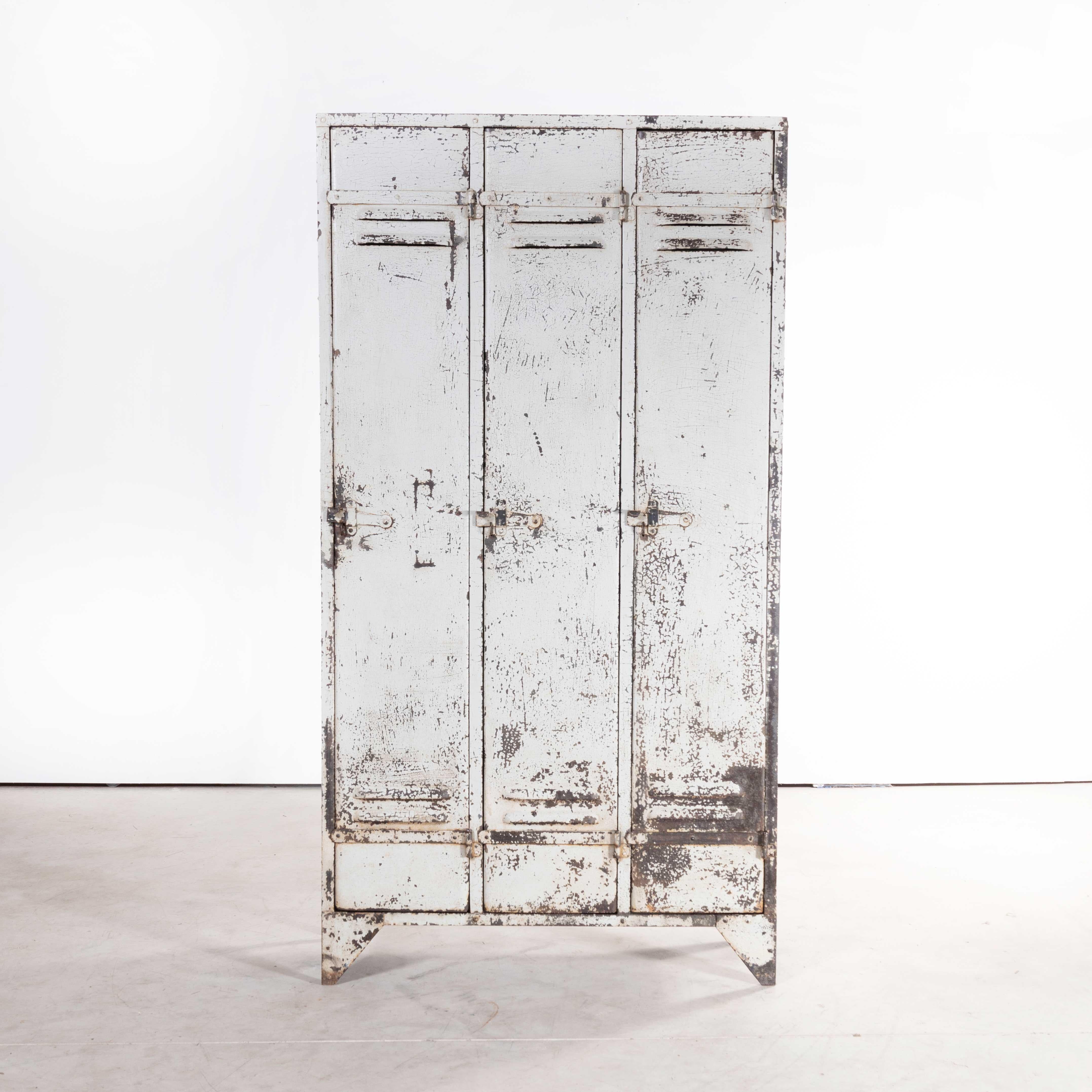 1940s Heavy Duty French Steel Industrial Locker For Sale at 1stDibs