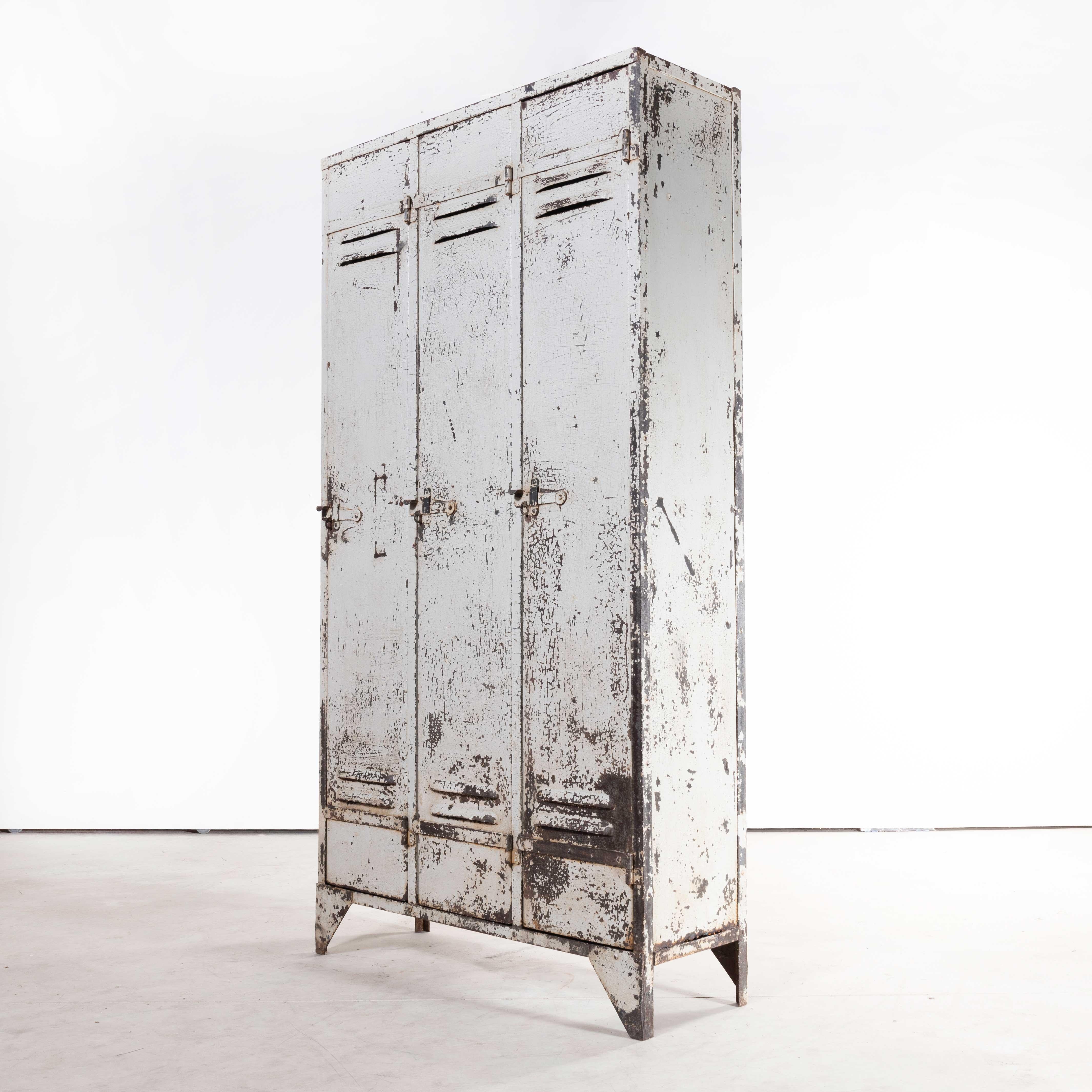 1940s Heavy Duty French Steel Industrial Locker For Sale at 1stDibs