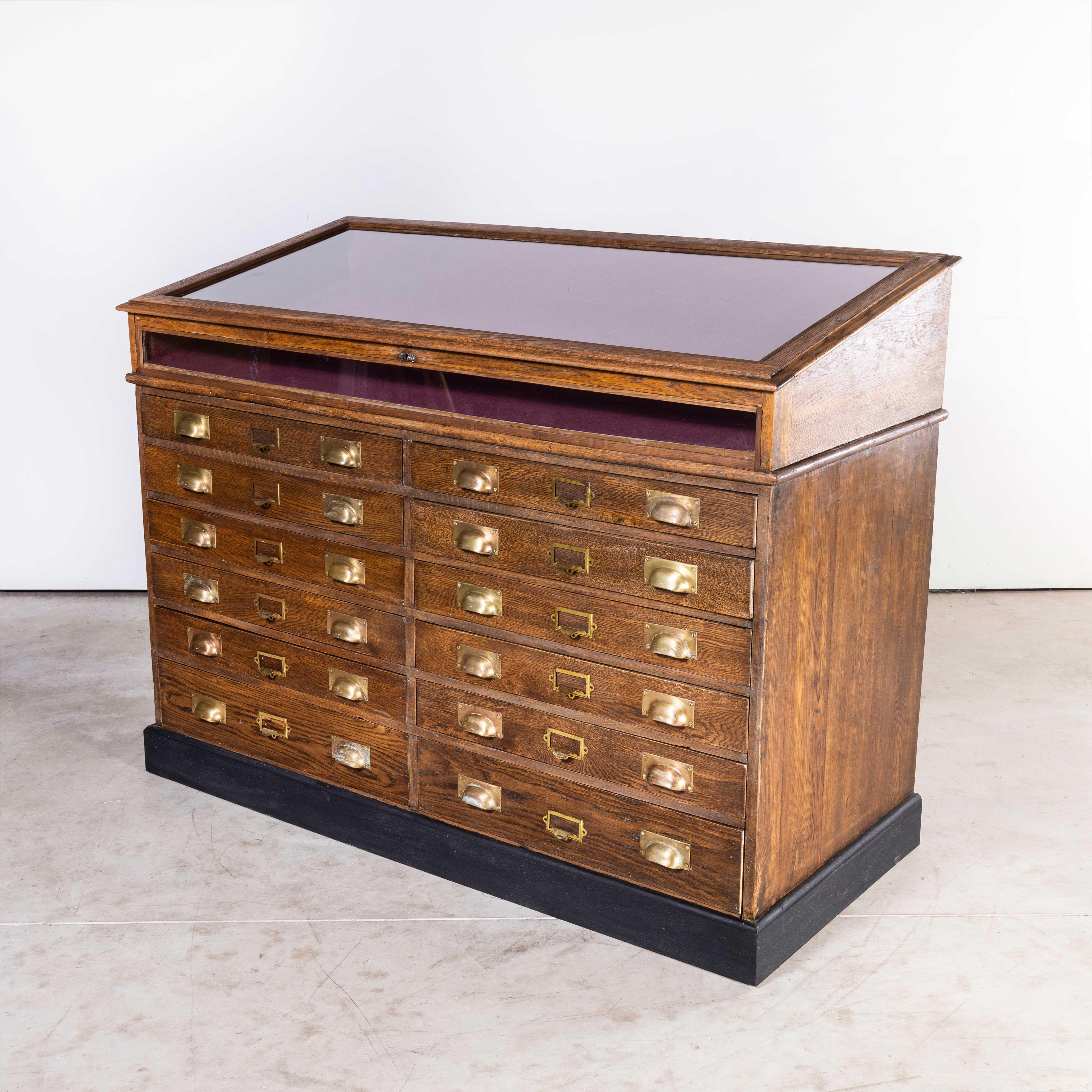 1940's High Quality English Oak Museum Display Cabinet at 1stDibs