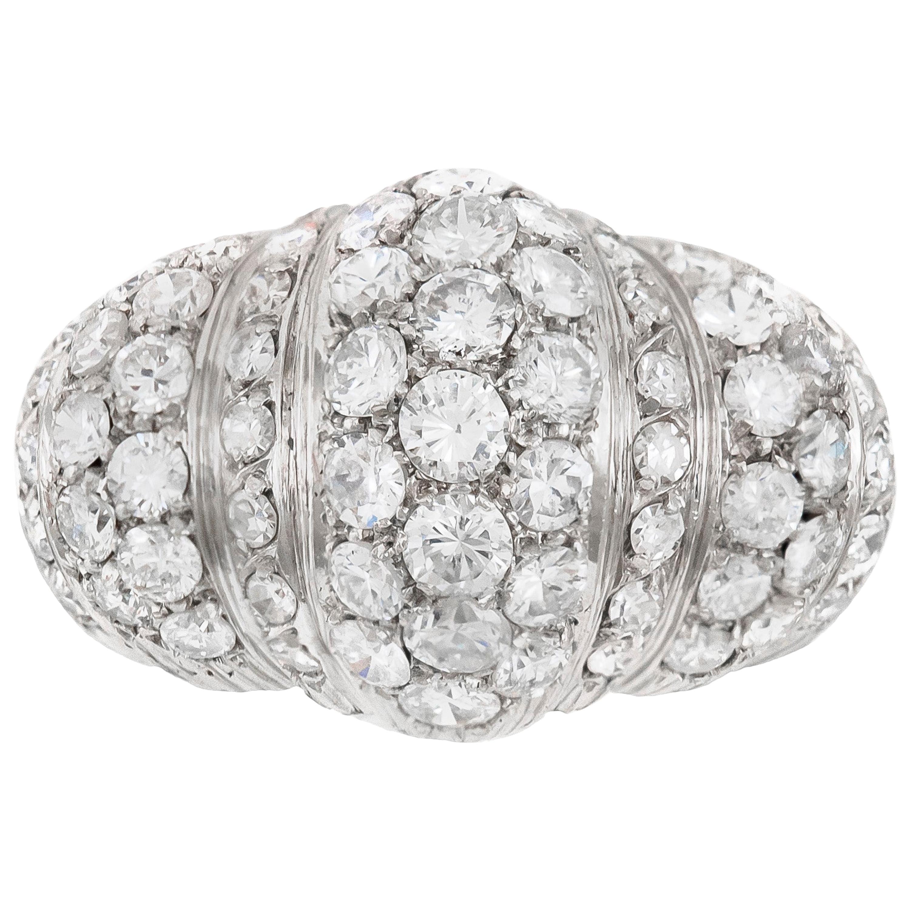 1940s High Setting with Diamonds Ring For Sale at 1stDibs