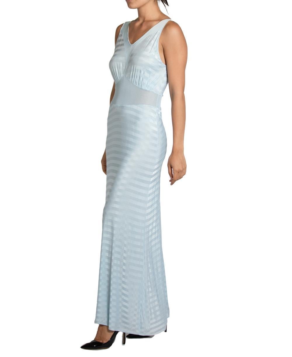 1940S Ice Blue Silk Chiffon Jersey Negligee Rare For Sale at 1stDibs