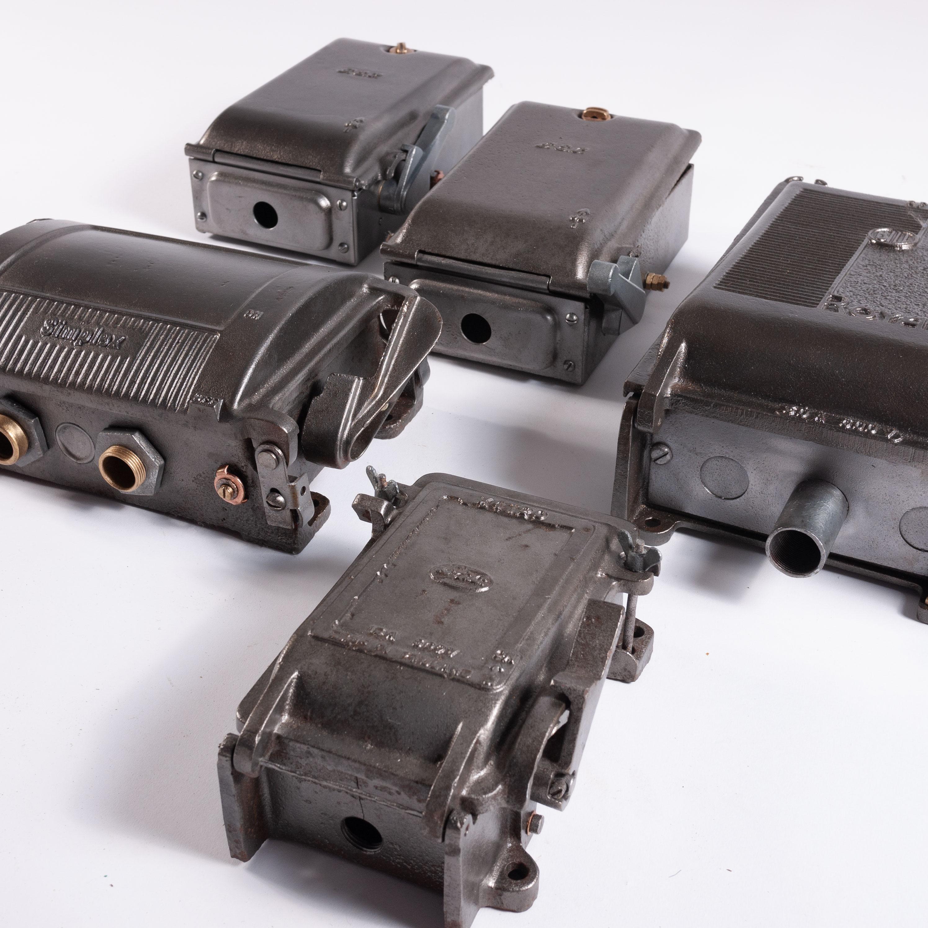 1940s Industrial Decorative Collection of Five Vintage Fuse Boxes at ...