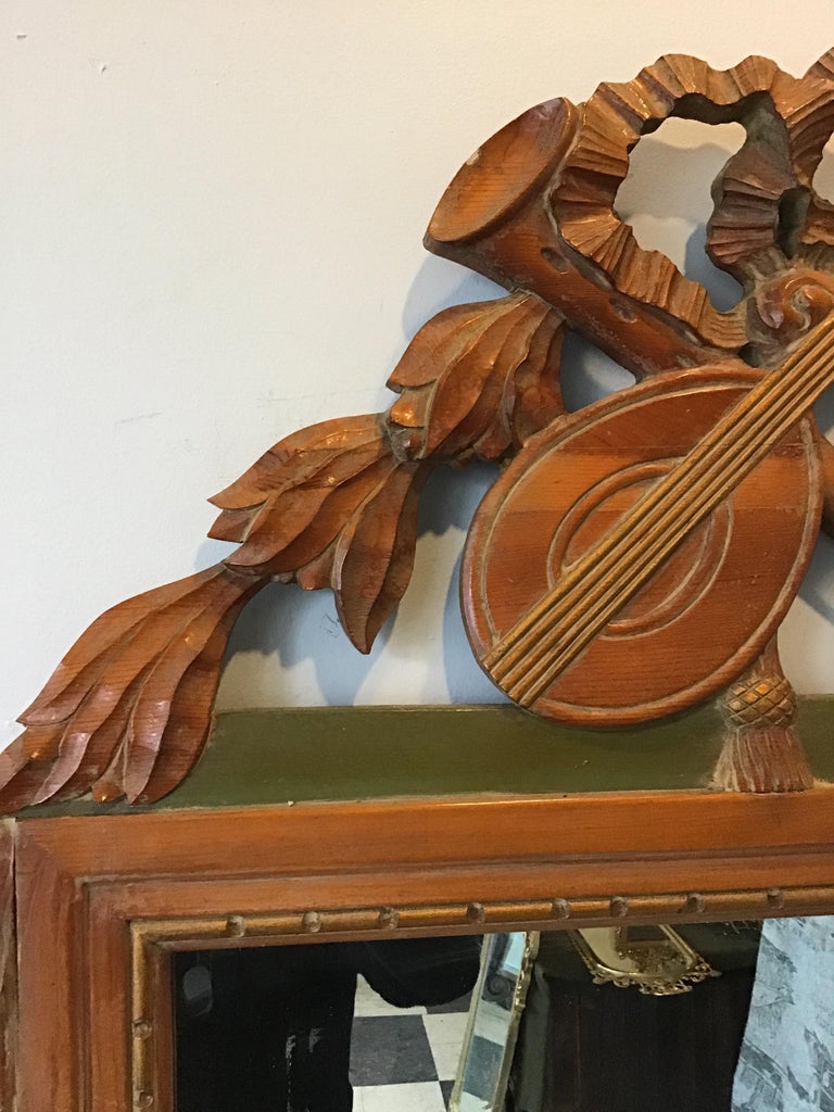 1940s Italian Carved Wood Mandolin and Horn Mirror For Sale at 1stDibs ...