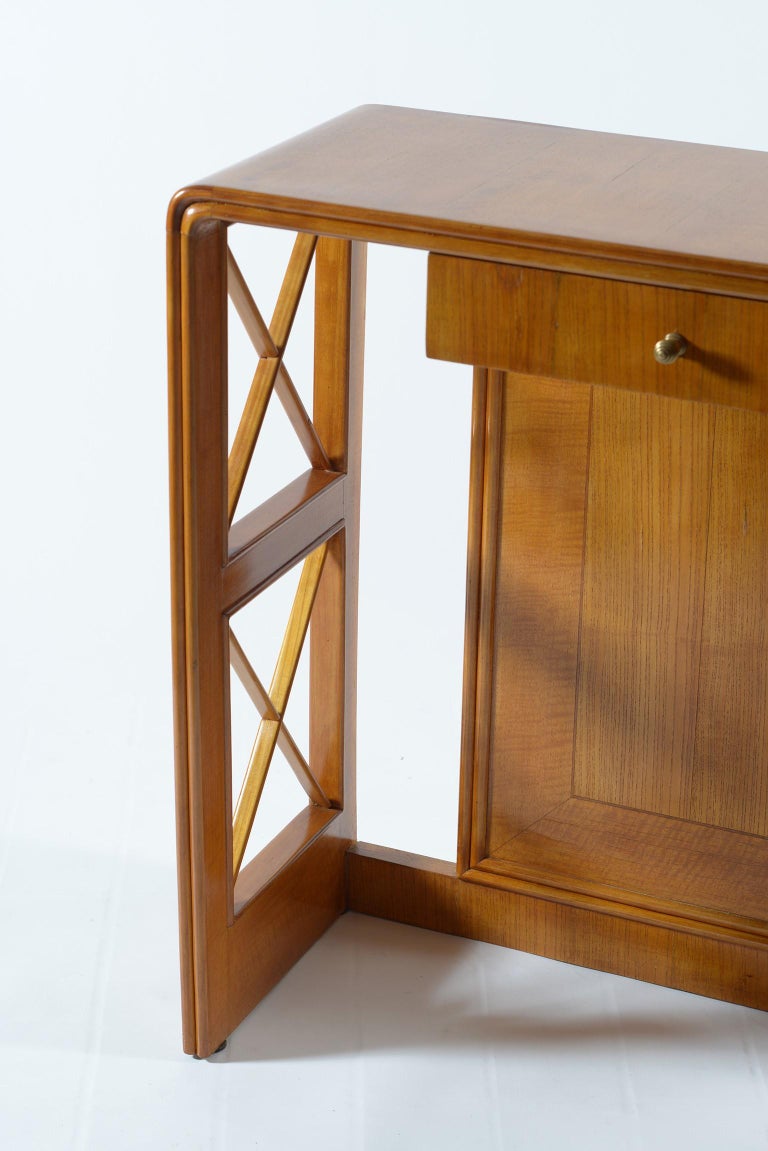 1940s Italian Console with Central Drawer, Midcentury at 1stDibs