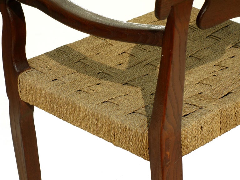 1940s Italian Design Gaudì Style Rope and Wood Pair of Chairs at 1stDibs