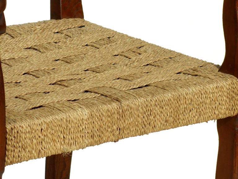 1940s Italian Design Gaudì Style Rope and Wood Pair of Chairs at 1stDibs