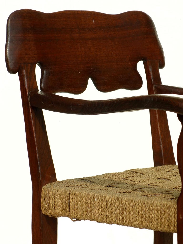 1940s Italian Design Gaudì Style Rope and Wood Pair of Chairs at 1stDibs