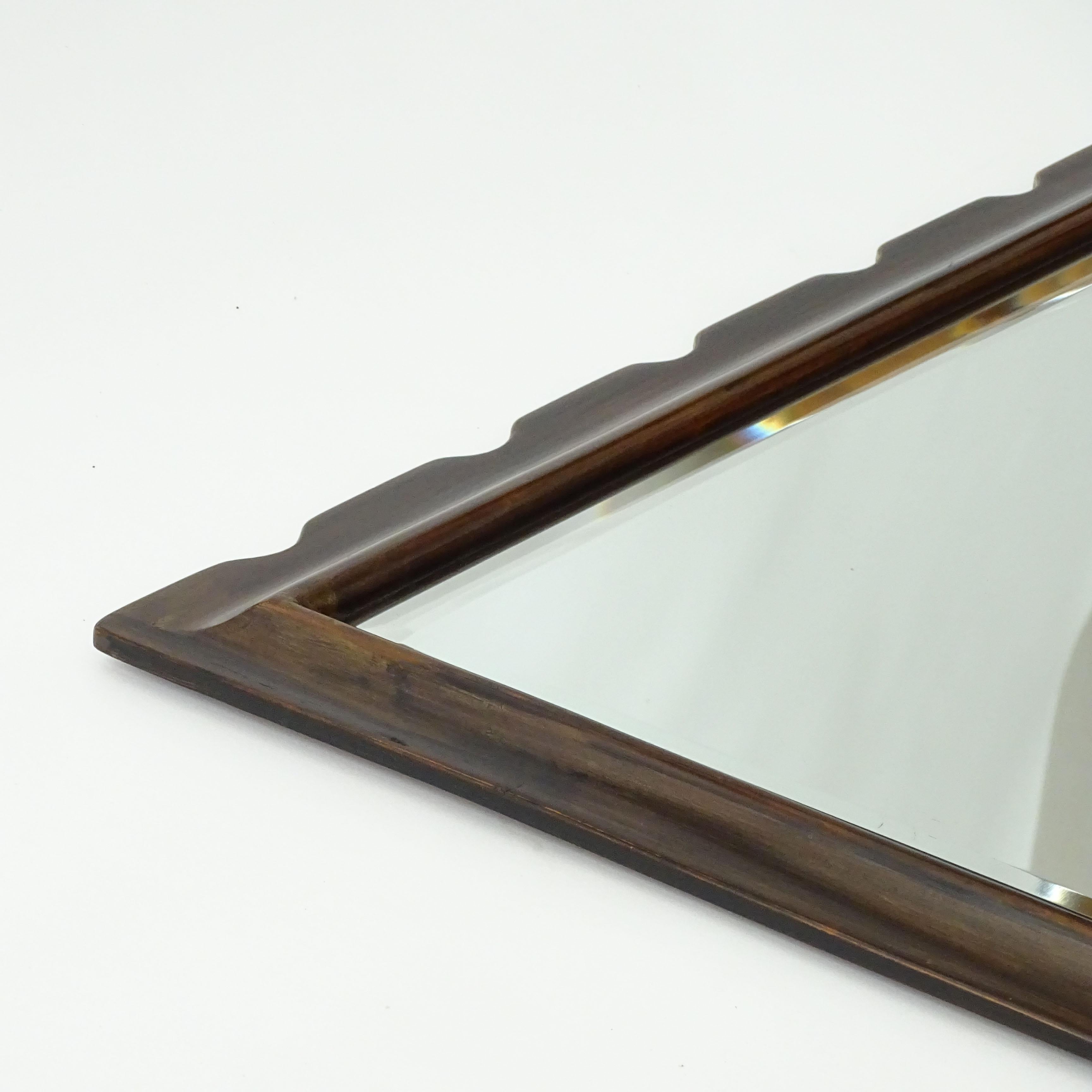 1940s Italian trapezoid shaped lacquered wood and beveled glass wall ...