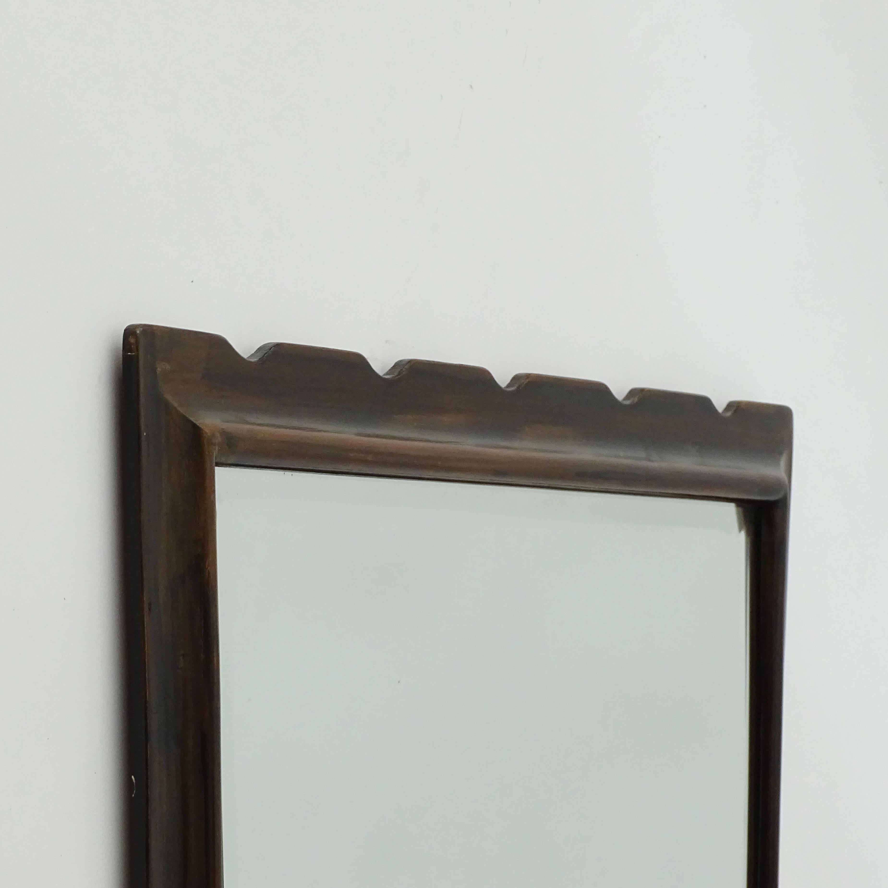 1940s Italian trapezoid shaped lacquered wood and beveled glass wall ...