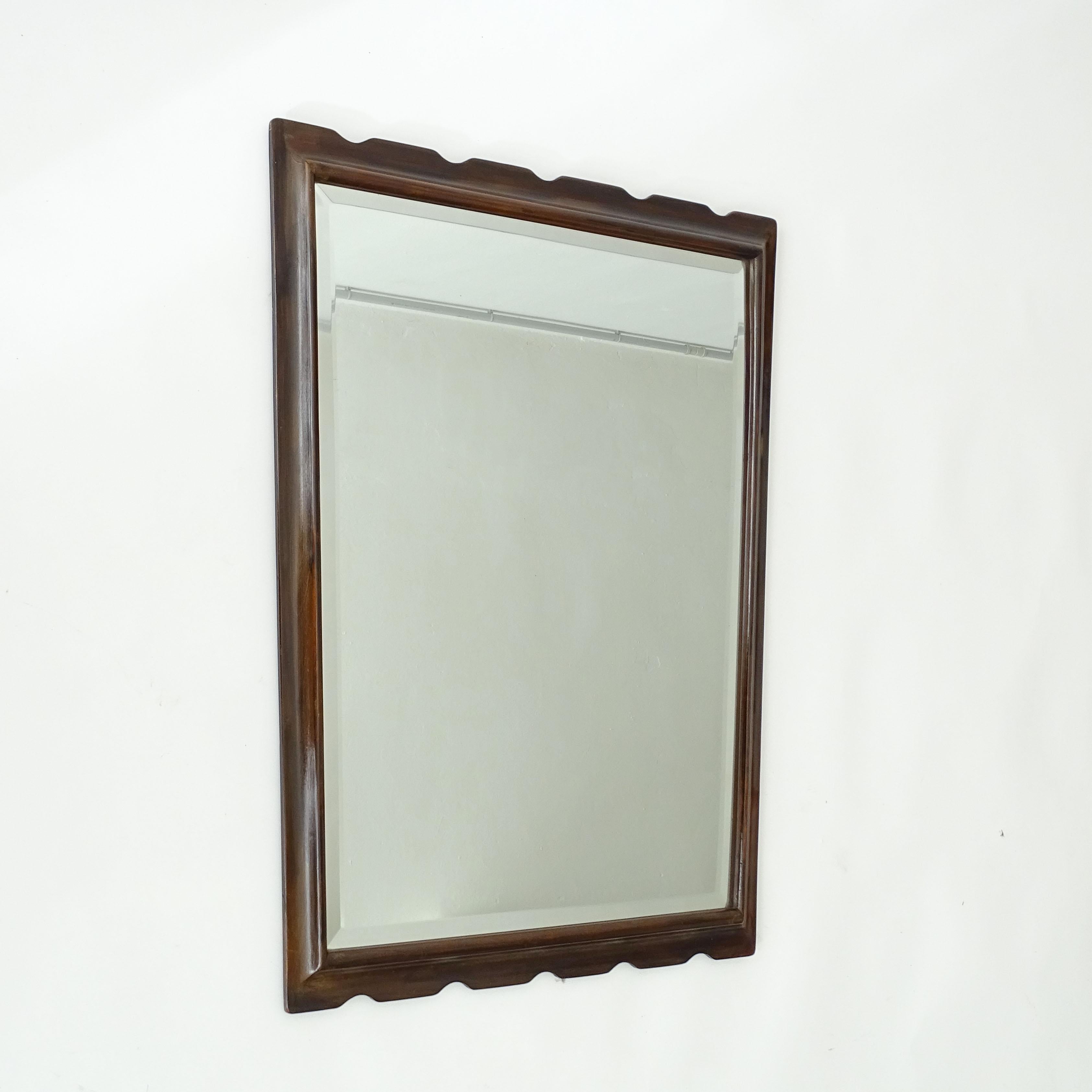 1940s Italian trapezoid shaped lacquered wood and beveled glass wall ...