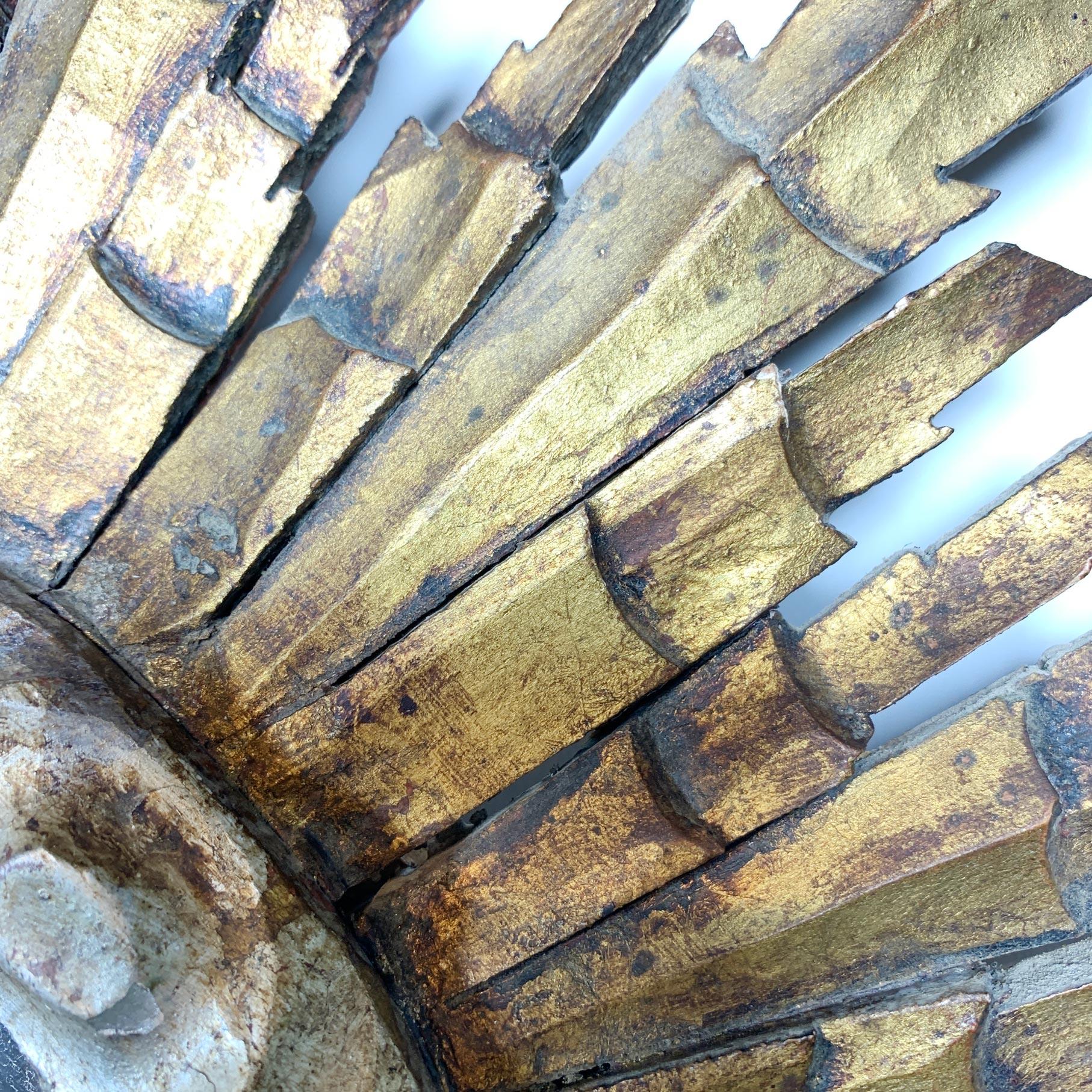 1940's Italian Wooden Sunburst Mirror For Sale at 1stDibs