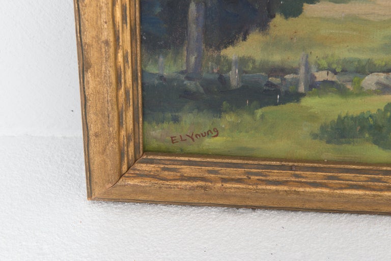 1940s Landscape Oil Painting on Canvas For Sale at 1stDibs