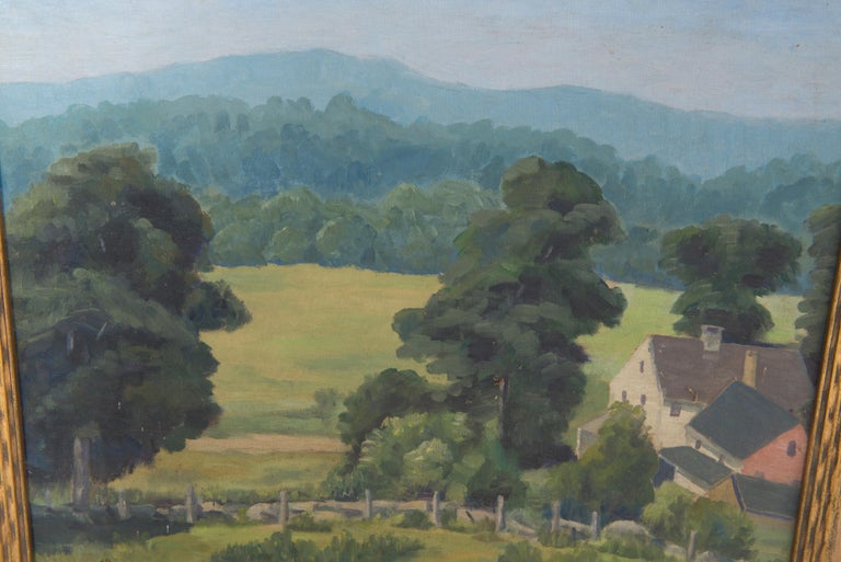 1940s Landscape Oil Painting on Canvas For Sale at 1stDibs