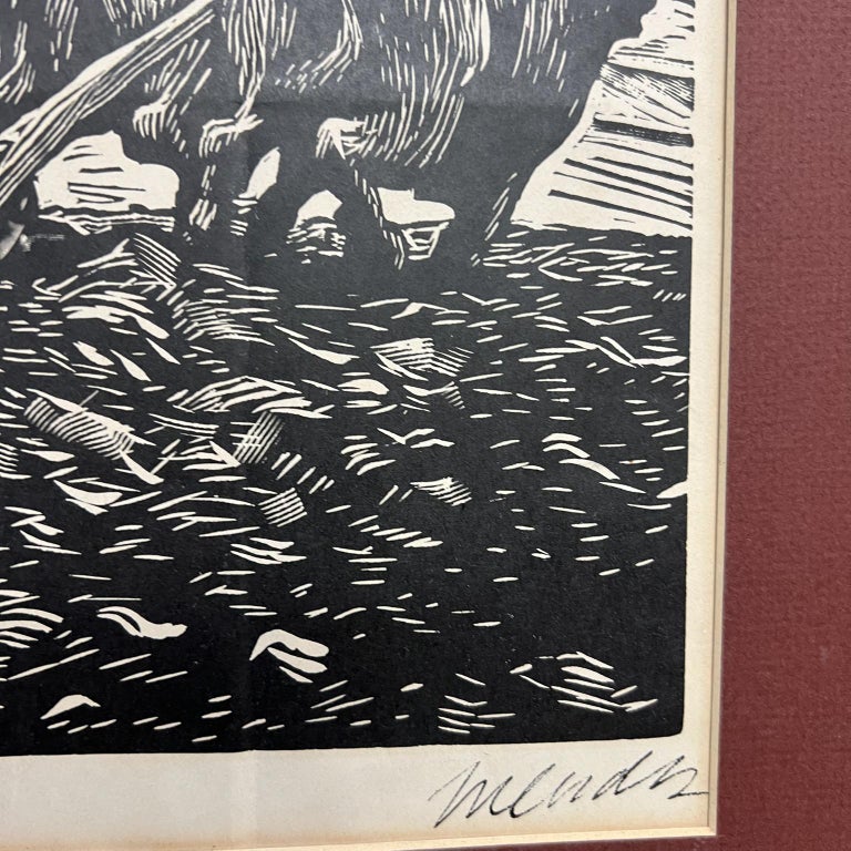 1940s Leopoldo Méndez Farm Workers Woodcut Print Mexican Revolution Art ...