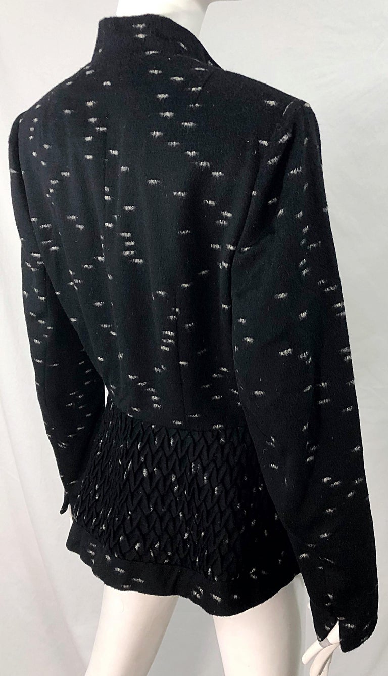 1940s Lilli Ann Black and White Avant Garde Wool Vintage 40s Peplum ...