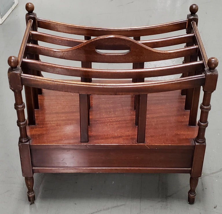 1940s Mahogany Magazine Rack with Drawer at 1stDibs