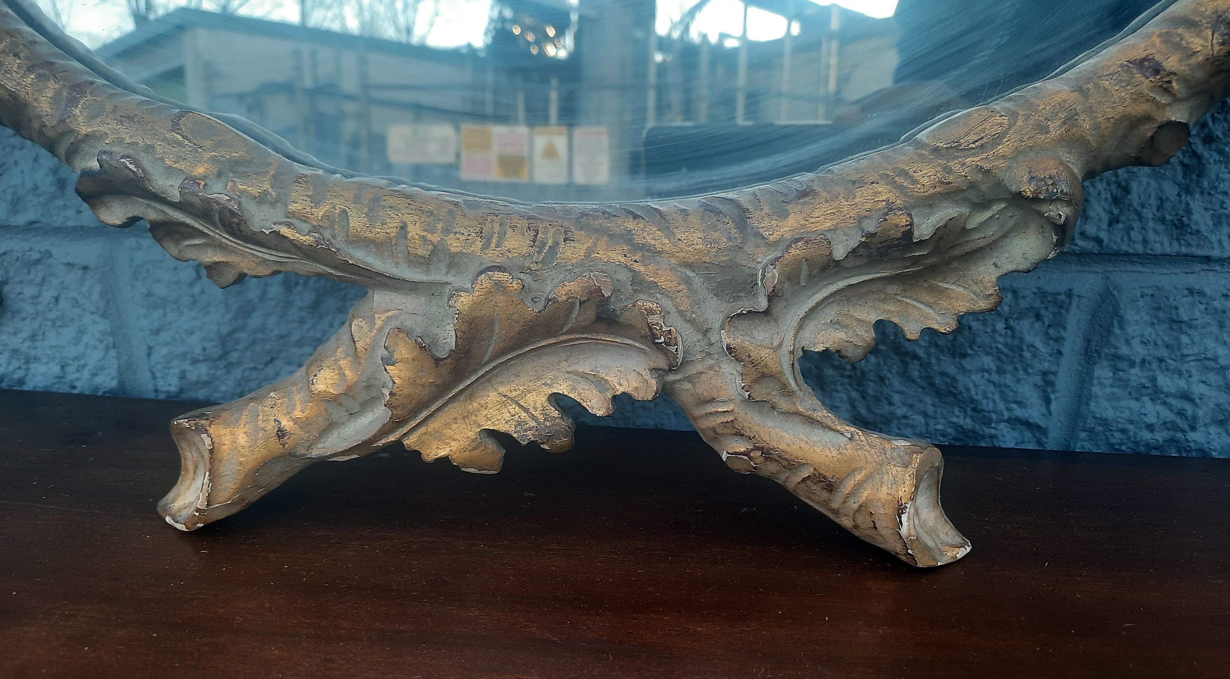 1940s Maple Gold Leaves and Branches Giltwood Mirror For Sale at 1stDibs