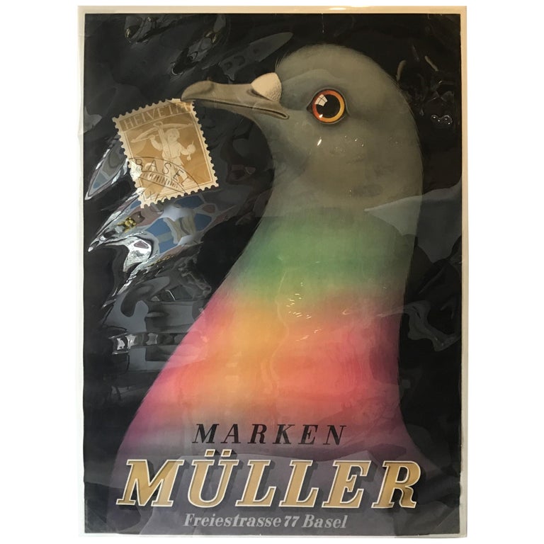 1940s Marken Müller Advertising Poster for A Swiss Philatelic Store For ...