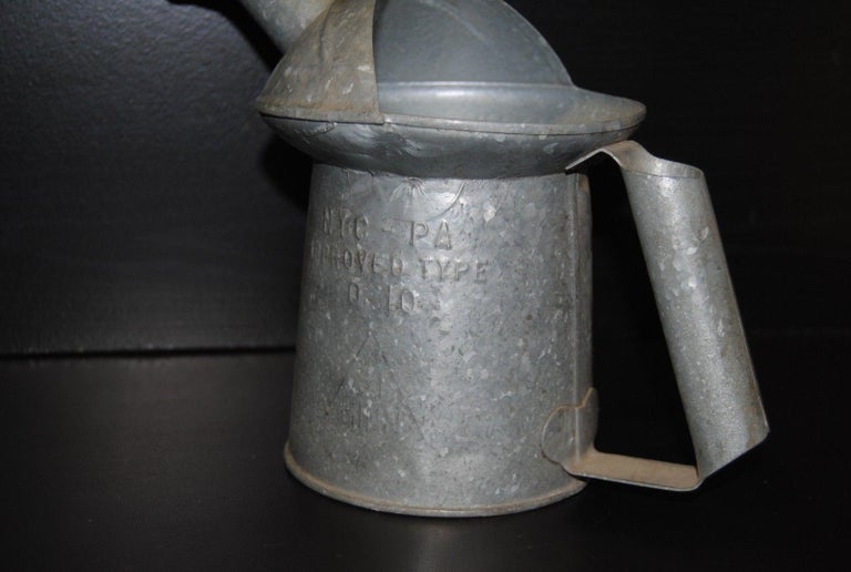 1940s Metal Galvanized Industrial Liquid Can For Sale at 1stDibs