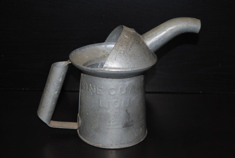 1940s Metal Galvanized Industrial Liquid Can For Sale at 1stDibs