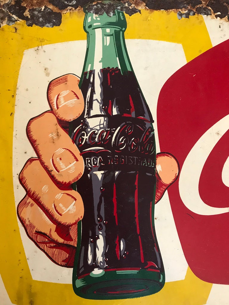 Vintage 1940’s Mexican Coca Cola Tin Sign at 1stDibs | classic coca ...