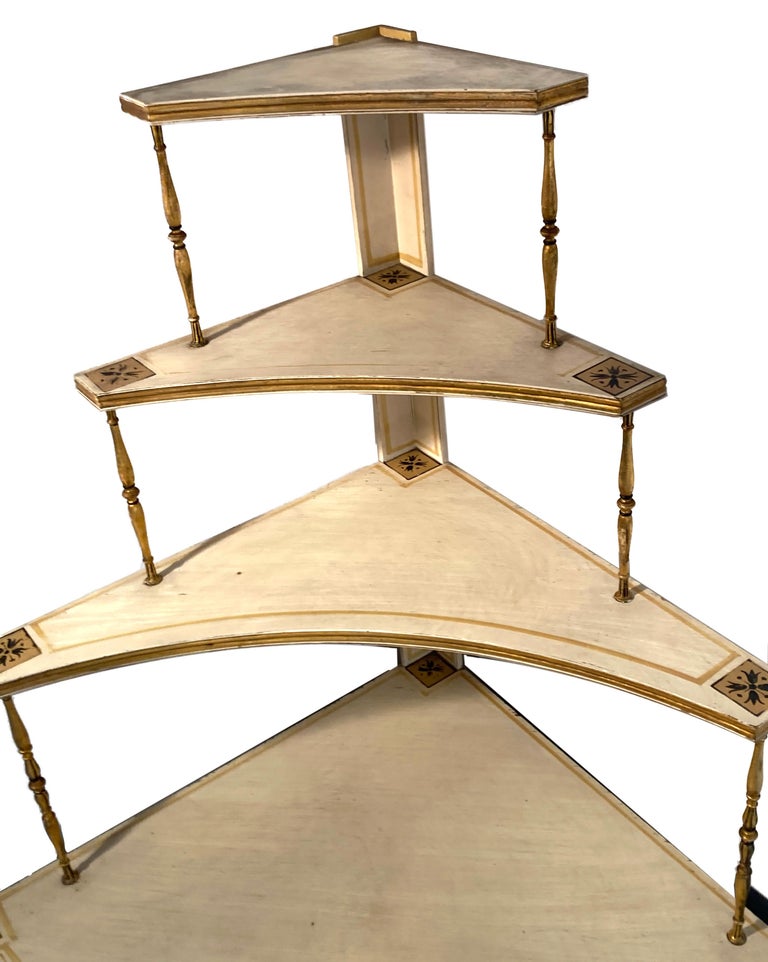 1940s Neoclassical Style Painted and Gilded Corner Etagere For Sale at ...