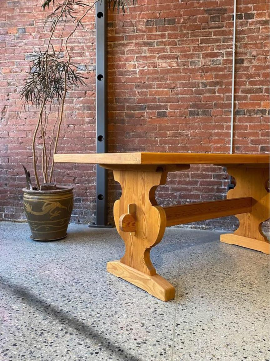 1940s Norwegian Solid Fir Dining Table For Sale at 1stDibs