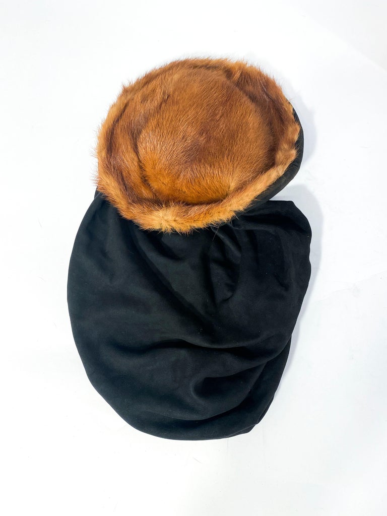 1940s Nutria Fur and Suede Leather Snood Hat at 1stDibs | nutria fur ...