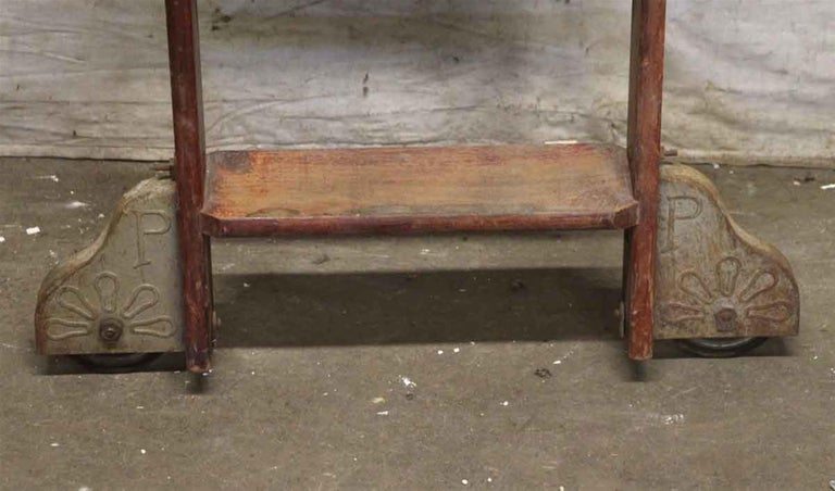 1940s Oak Putnam Rolling Library Ladder For Sale at 1stDibs