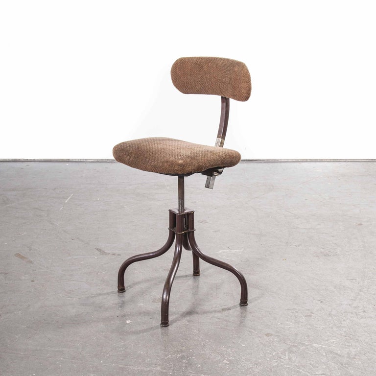 1940s Original Tan-Sad Machinists, Desk, Study Swiveling Chair at ...
