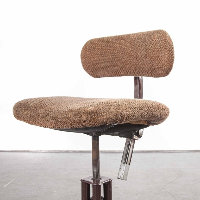 1940s Original Tan-Sad Machinists, Desk, Study Swiveling Chair at ...
