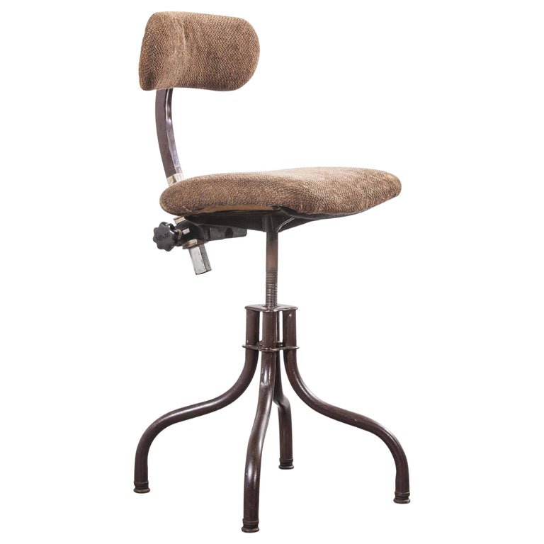 1940s Original Tan-Sad Machinists, Desk, Study Swiveling Chair at ...