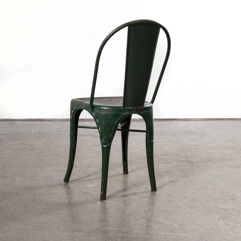 1940s Original Tolix Dining Chair, Model A, Green For Sale at 1stDibs