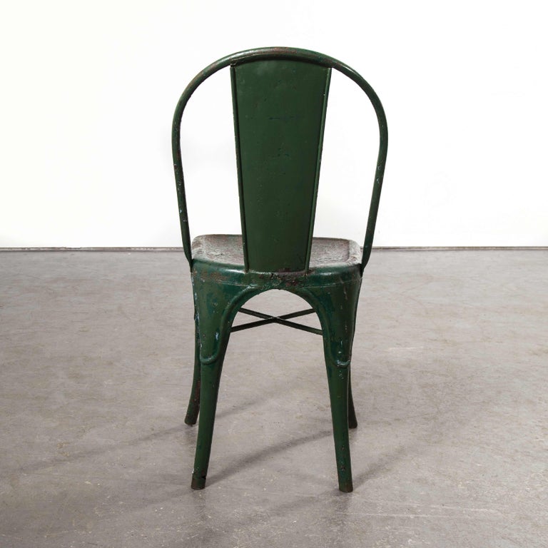 1940s Original Tolix Dining Chair, Model A, Green For Sale at 1stDibs