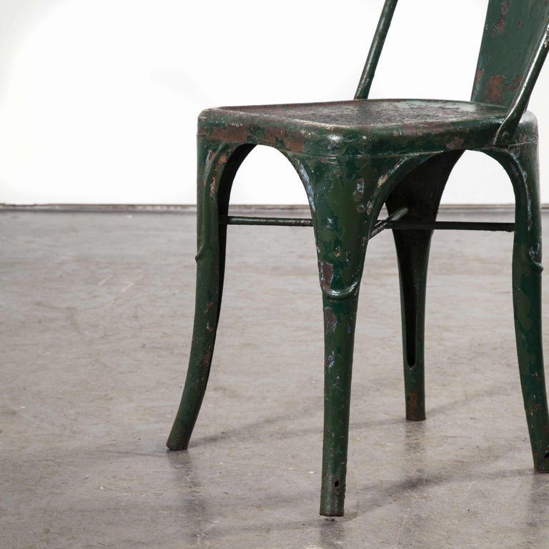1940s Original Tolix Dining Chair, Model A, Green For Sale at 1stDibs