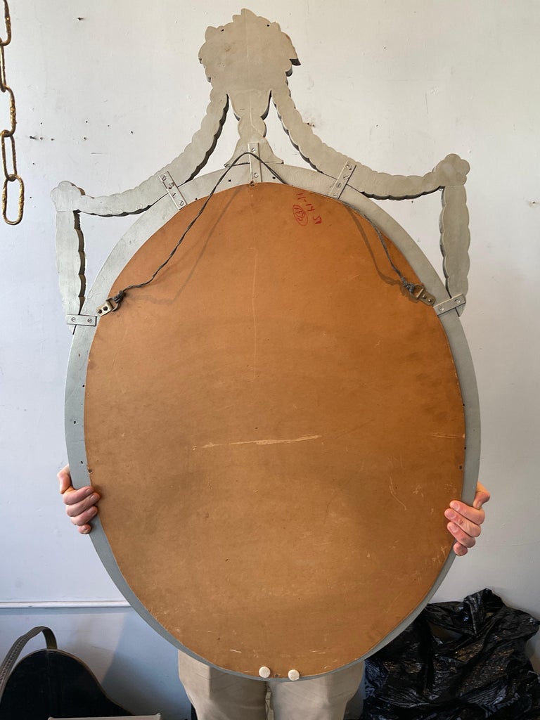 1940s Oval Venetian Mirror For Sale at 1stDibs
