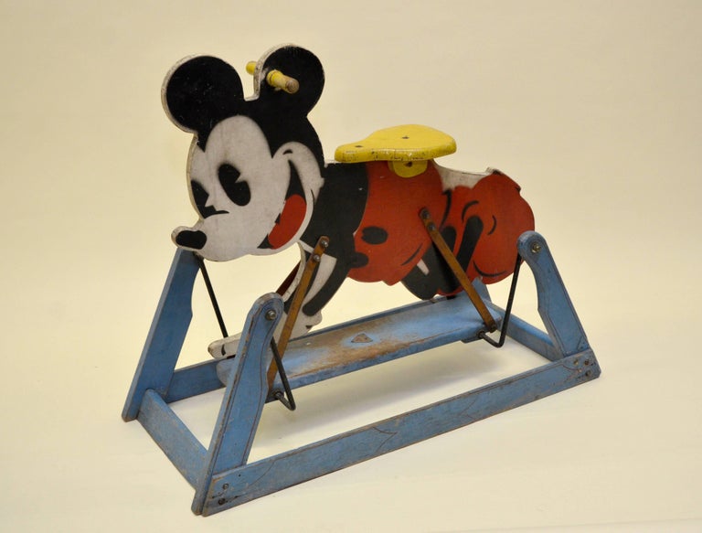 1940s Painted Wooden Tri-Ang Rocking Mickey Mouse Toy Made in England ...