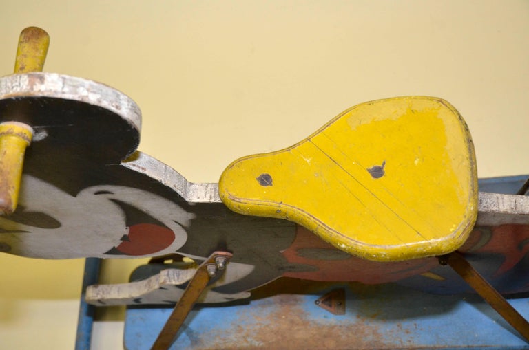 1940s Painted Wooden Tri-Ang Rocking Mickey Mouse Toy Made in England ...