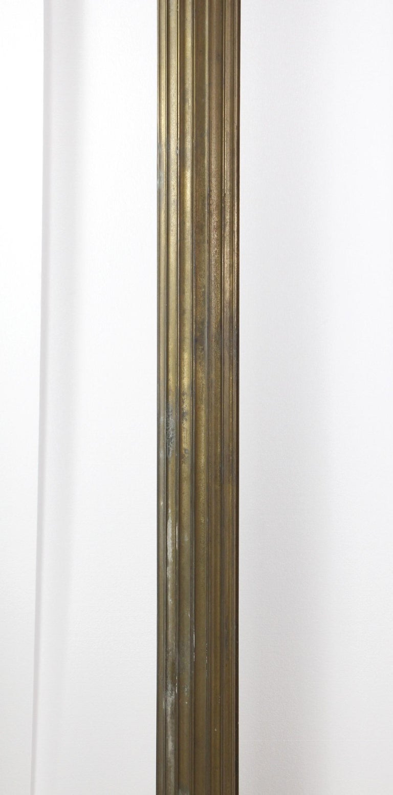 1940s Pair of Bronze Fluted Extra Tall Columns with Hollow Core 147" H ...