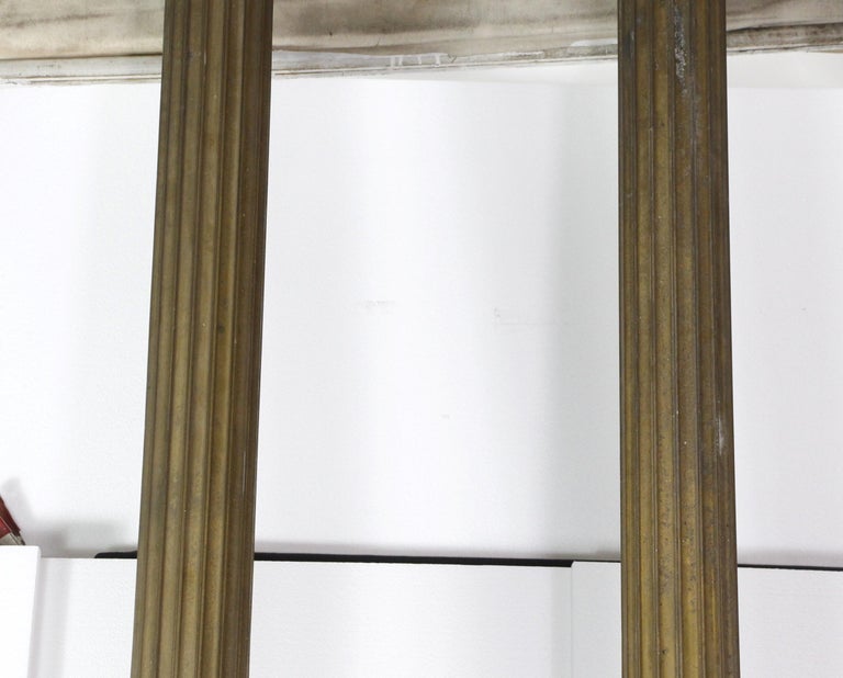 1940s Pair of Bronze Fluted Extra Tall Columns with Hollow Core 147" H ...