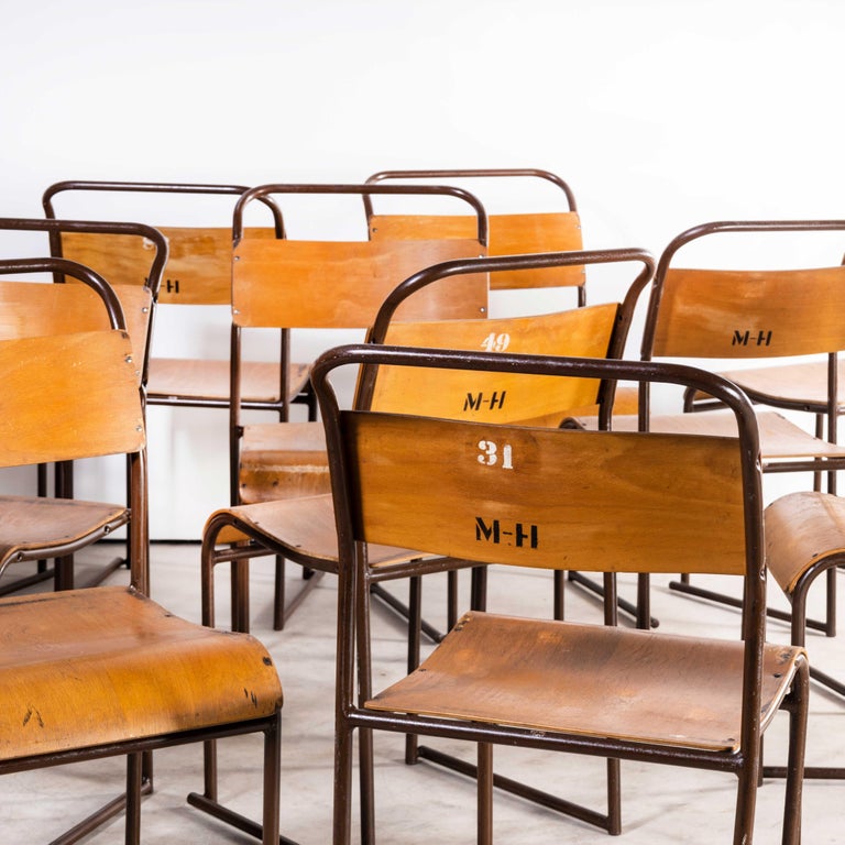 1940's Pel Tubular Metal Light Chocolate Dining Chairs, Set of Twelve ...