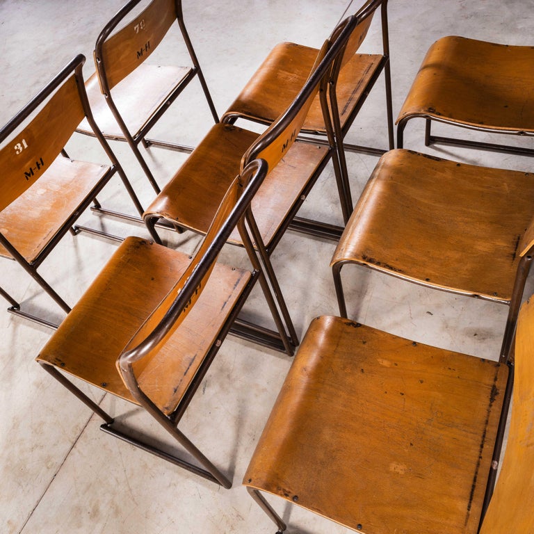 1940's Pel Tubular Metal Light Chocolate Dining Chairs, Set of Twelve ...